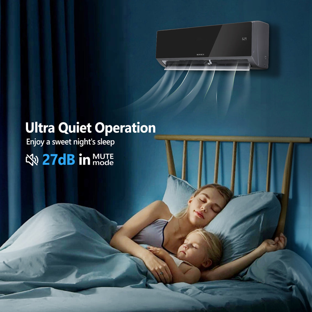ROVSUN 12000 BTU Black Mini Split Air Conditioner with Heat 115V - Wifi