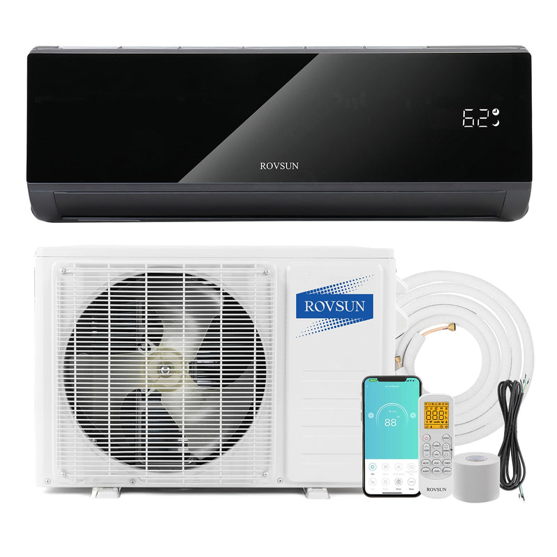 ROVSUN 9,000 BTU Black Mini Split Air Conditioner with Heat 115V - Wifi