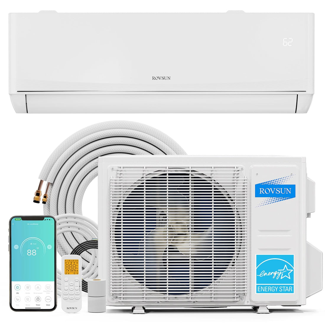 ROVSUN 12000 BTU 110V/115V 23 SEER2 Mini Split Heat Pump