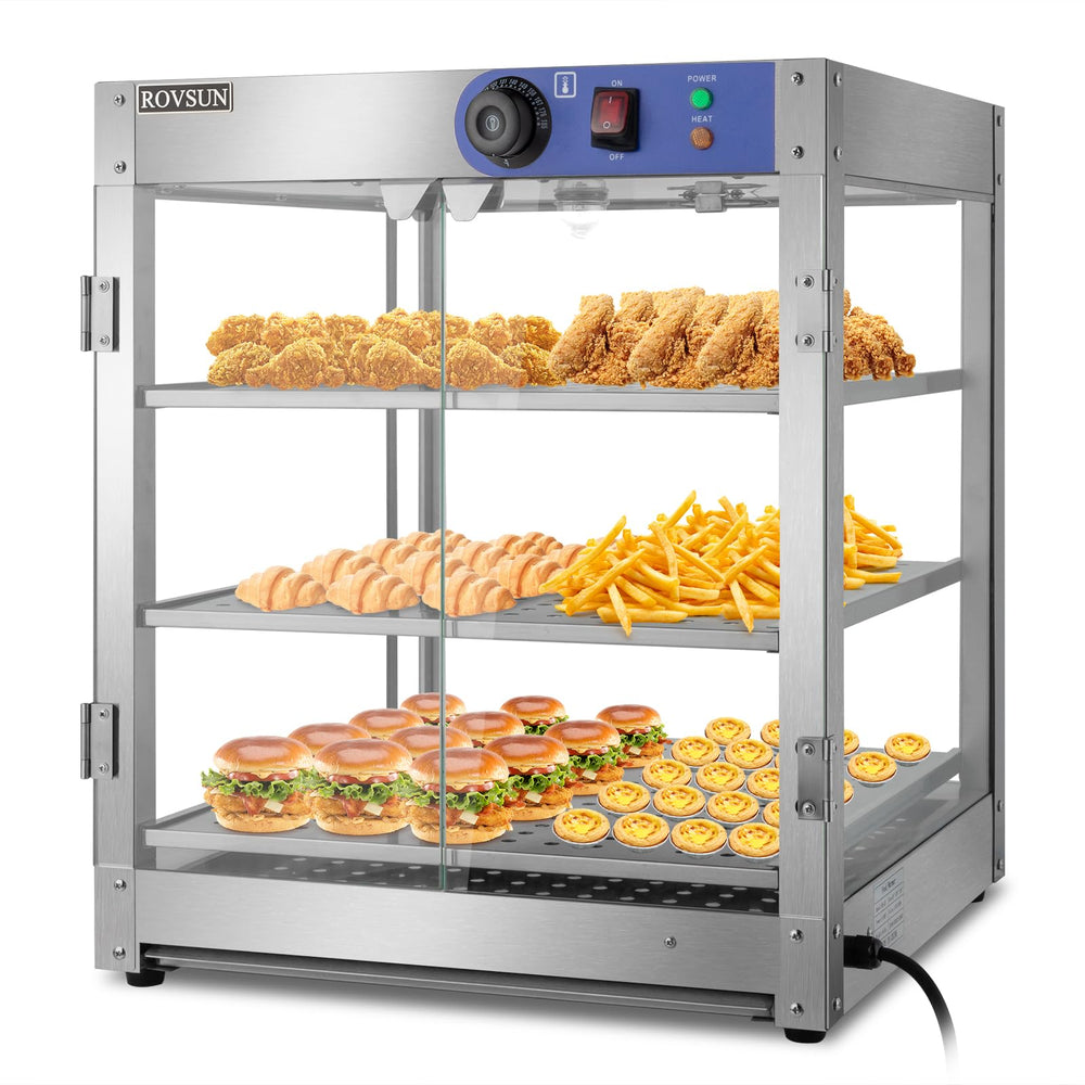 Food Warmer Display: Hot Food Display Case for Pizza - ROVSUN