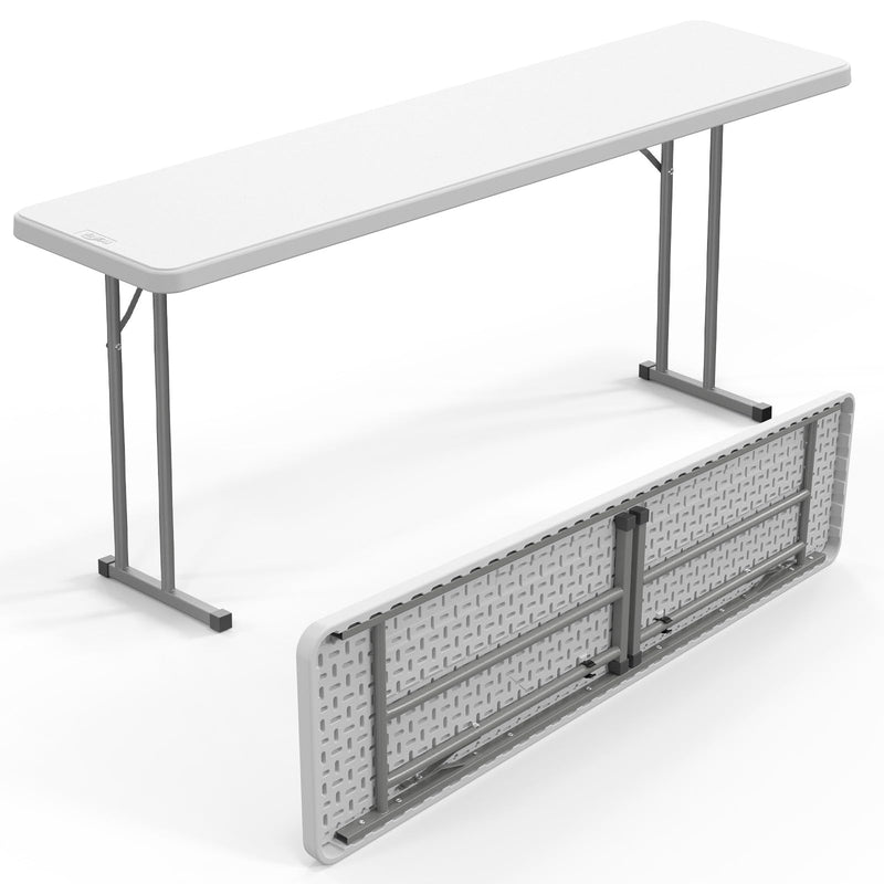 VINGLI 6 FT Narrow Folding Portable Plastic Long Table