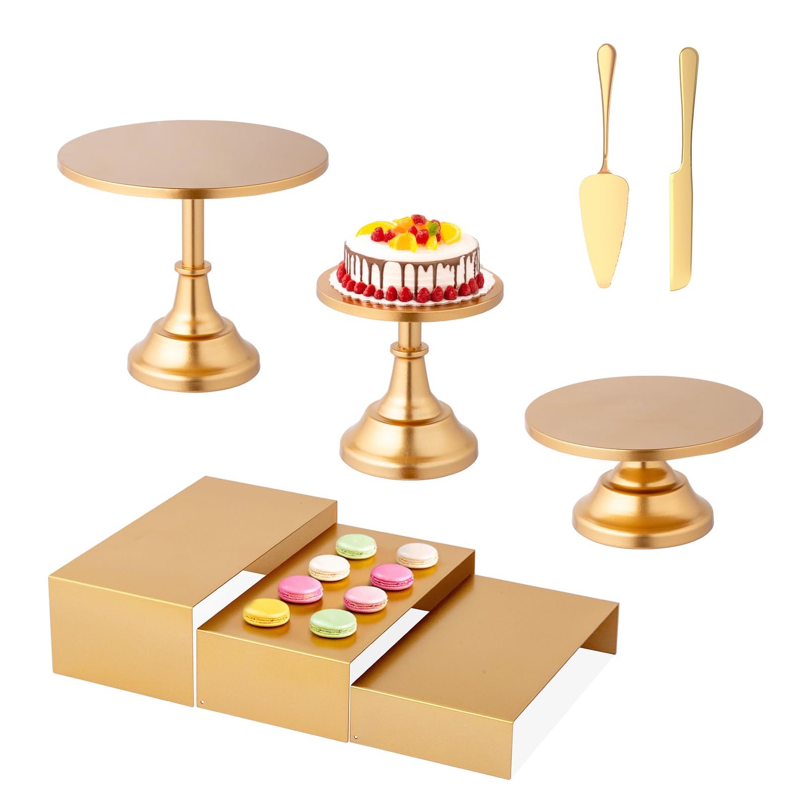 ROVSUN 8 PCS Gold Cake Stand Set
