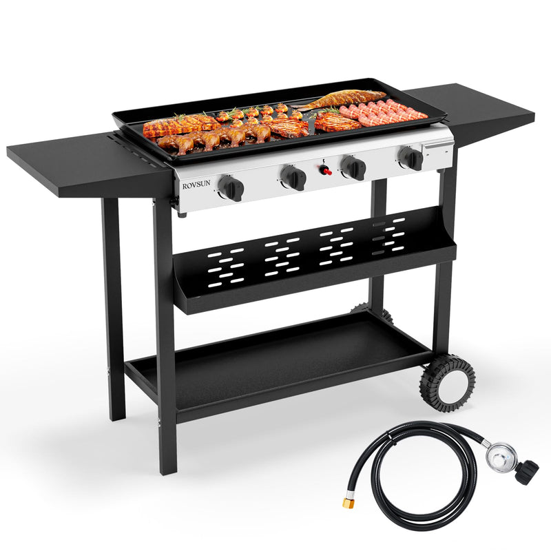 ROVSUN 2 Burner 20000 BTU Portable Propane Grill for Outdoor Camping ...