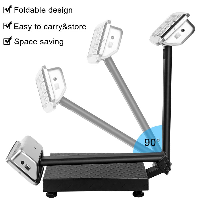 ROVSUN 220 LBS Weight Heavy Duty Electronic Platform Scale with LCD Di
