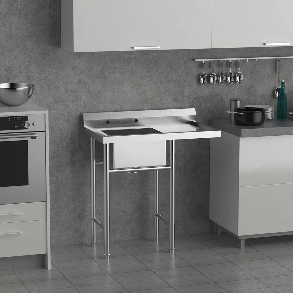 Commercial Sinks: Stainless Steel Sink for Restaurant Kitchen - ROVSUN