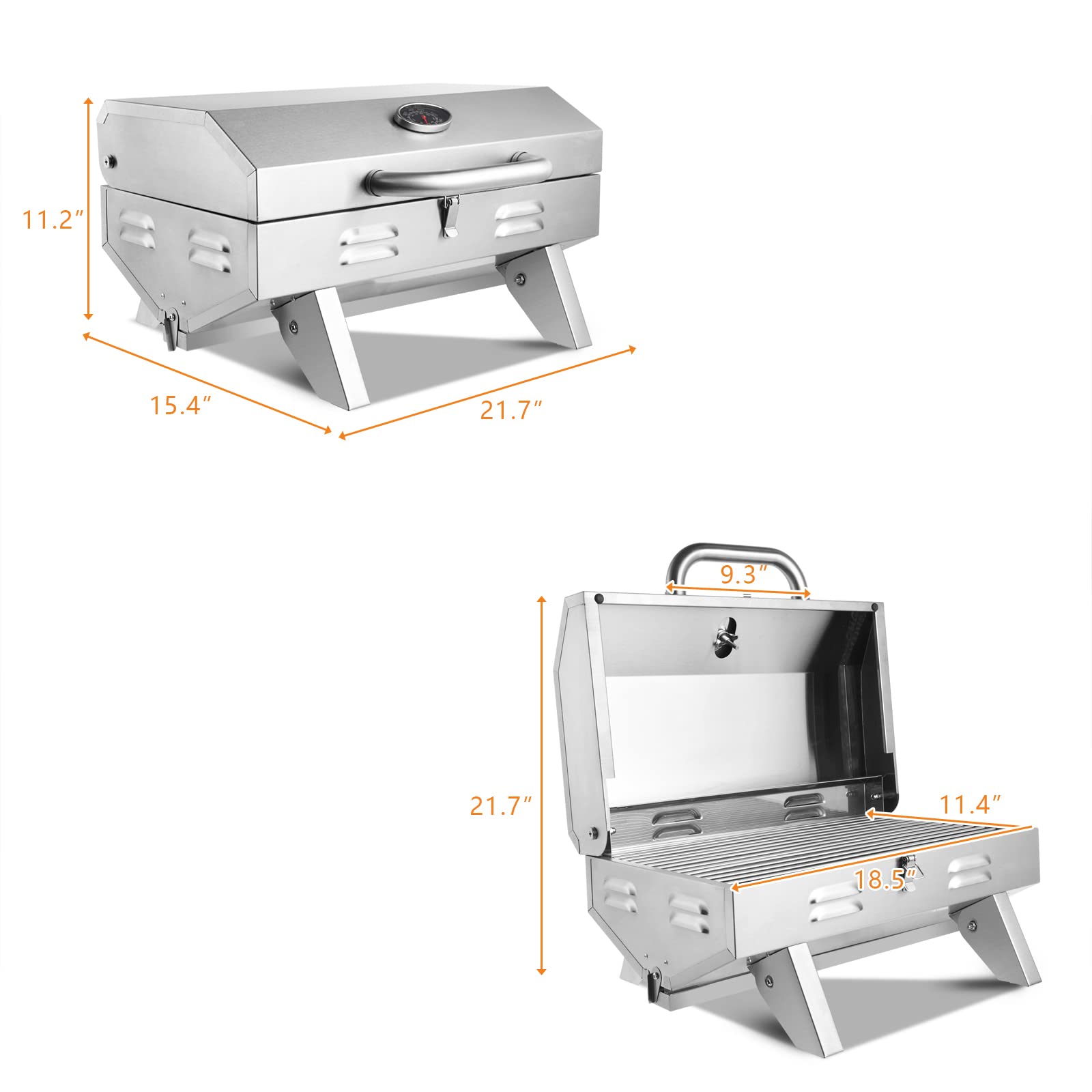 ROVSUN 1 Burner 12000BTU Portable Propane Grill for Outdoor Camping ...