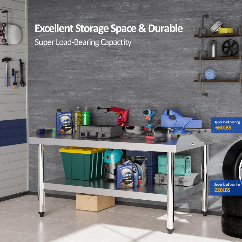 ROVSUN 48 X 30 X 26 Inch Stainless Steel Equipment Stand with Undershe