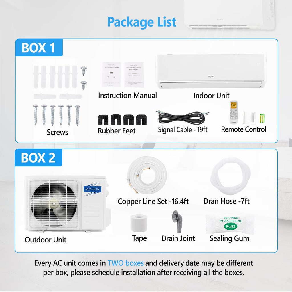 ROVSUN 12,000 BTU Mini Split Air Conditioner with Heat 115V - Wifi | 23 ...
