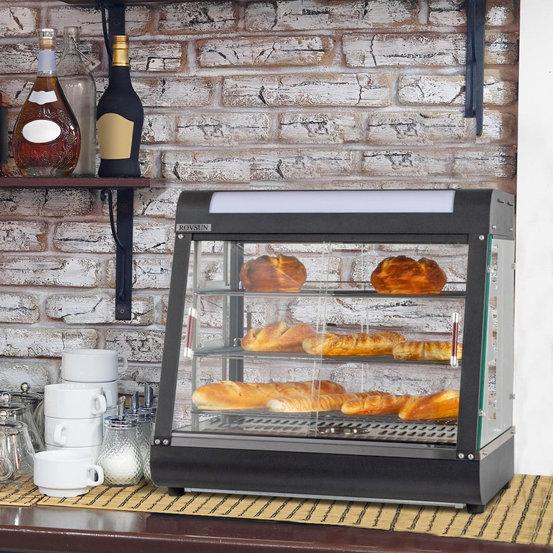 ROVSUN 3-Tier 26 Inch Countertop Hot Food Warmer Display Case