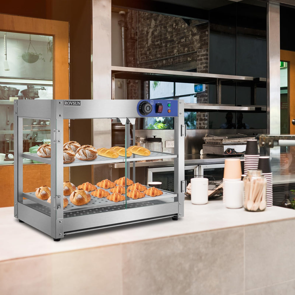 Food Warmer Display: Hot Food Display Case for Pizza - ROVSUN