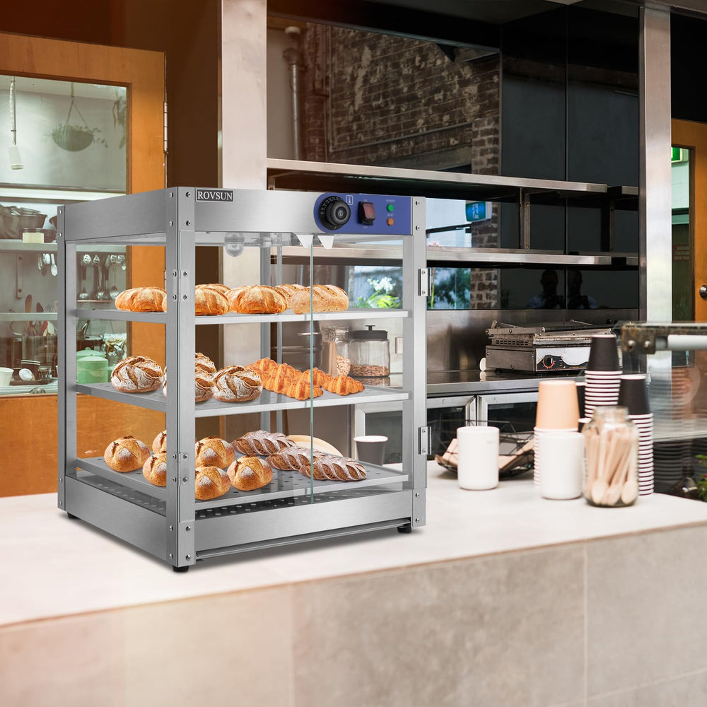 ROVSUN 3-Tier 20" Pizza Food Warmer Display Case Countertop