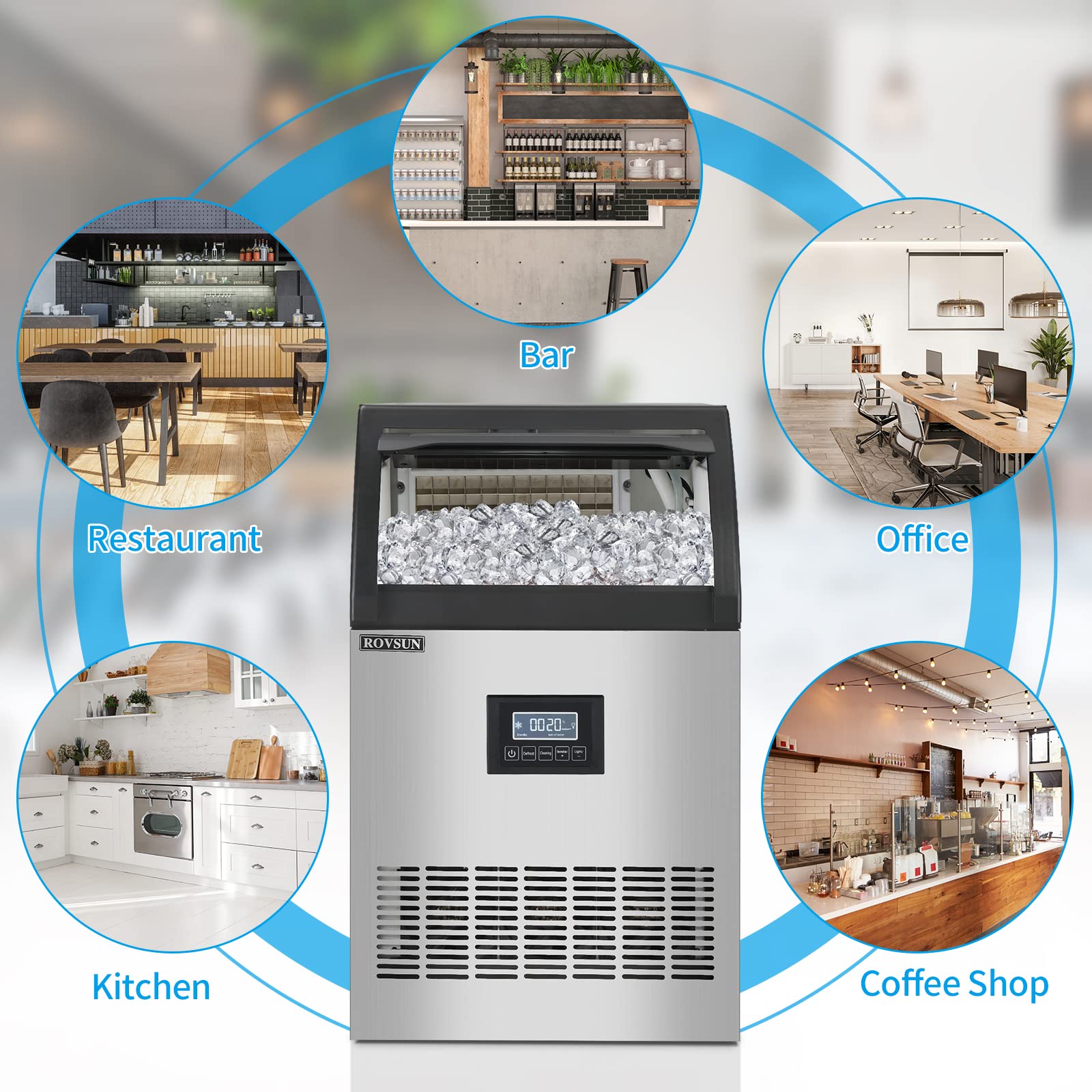 ROVSUN 200 LBS Commercial Ice Machine Maker Countertop
